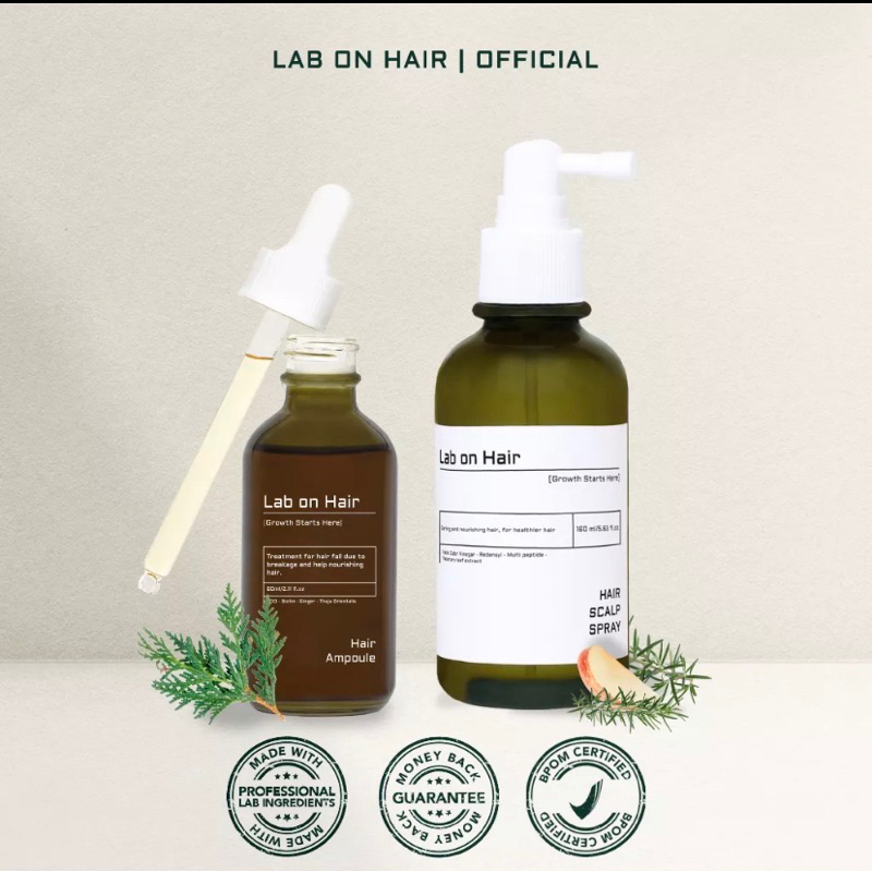 Jual LAB ON HAIR ANTI HAIR FALL AMPOULE SERUM AND SCALP SPRAY | Shopee ...