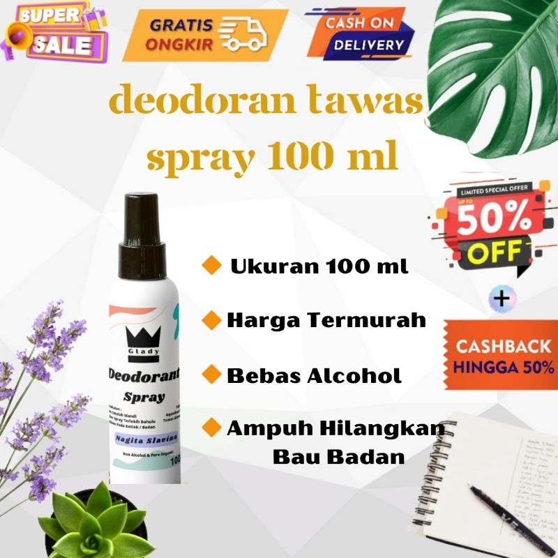 Jual DEODORANT SPRAY 100 ML NON ALKOHOL - DEODORANT SPRAY TAWAS - DEO ...