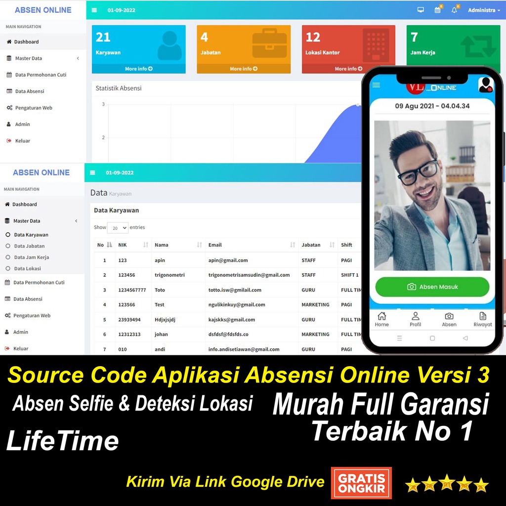 Jual Source Code Aplikasi Absensi Online Versi 3 | Shopee Indonesia