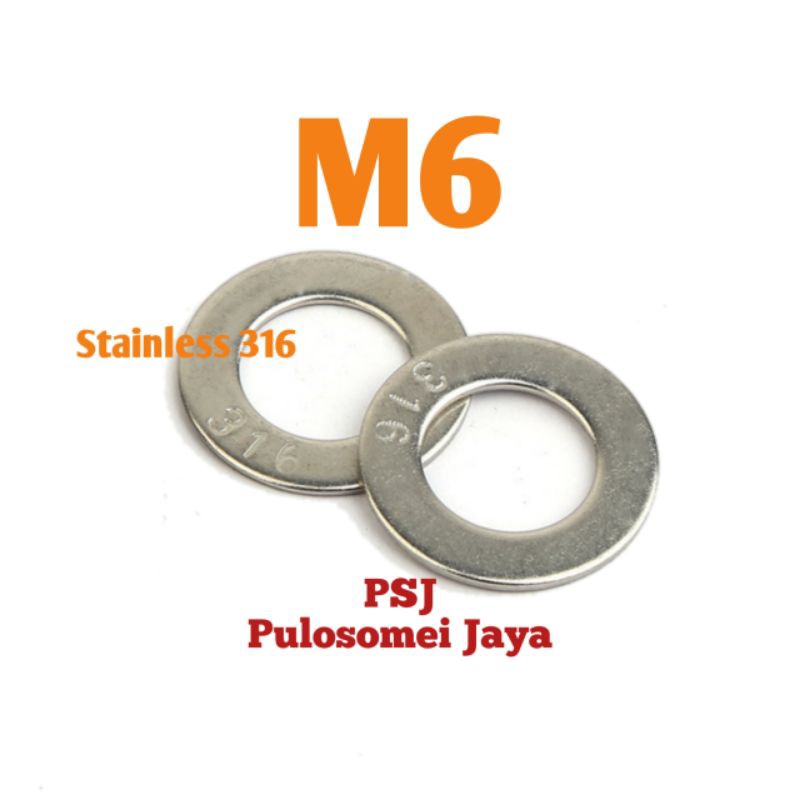 Jual Ring Plat M6 / Ring Plat Stainless 316 / Washer Plat Stainless 316 ...