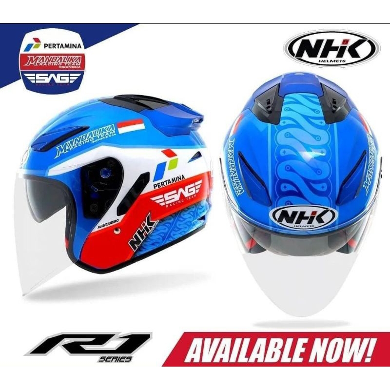 Jual HELM NHK R1/ R6 SERI MANDALIKA/HELM GP SERIES/ORIGINAL HELM NHK ...
