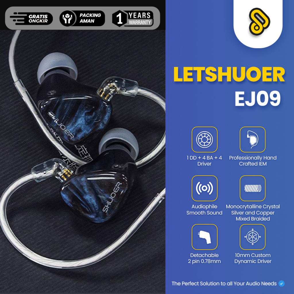 Jual Shuoer EJ09 Flagship 10mm Dynamic Electrostatic Ba Driver Hybrid IEM | Shopee Indonesia