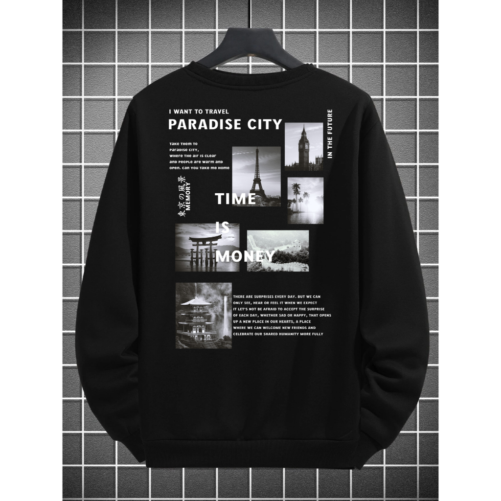 Jual Sweater Oversize Crewneck Paradise City Basic Pria/Wanita/Remaja ...