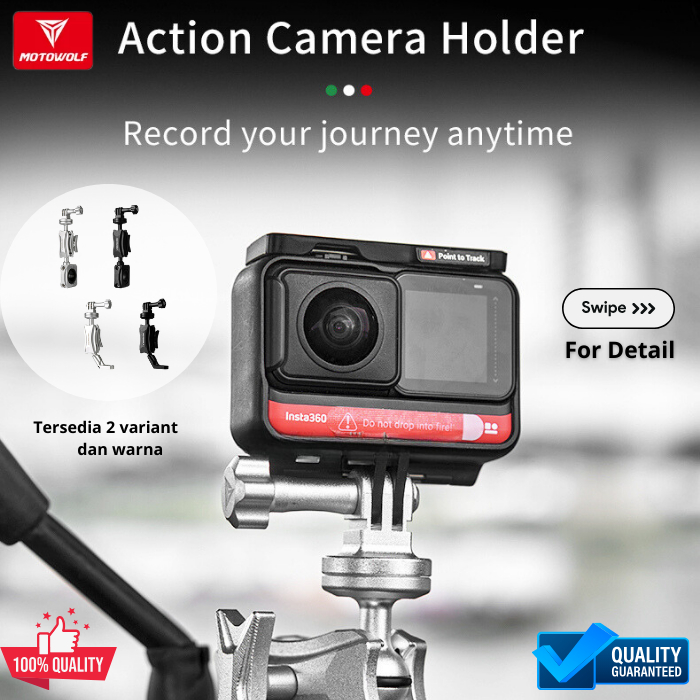 Jual Motowolf Mounting Gopro Action Cam Breket Insta 360 Alumunium ...