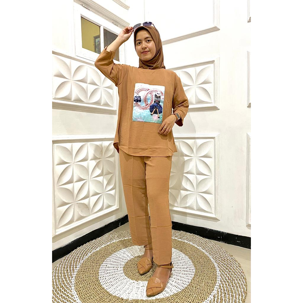 Jual ONE SET SABLON /SETELAN WANITA TERBARU { BAJU + CELANA } SETELAN ...