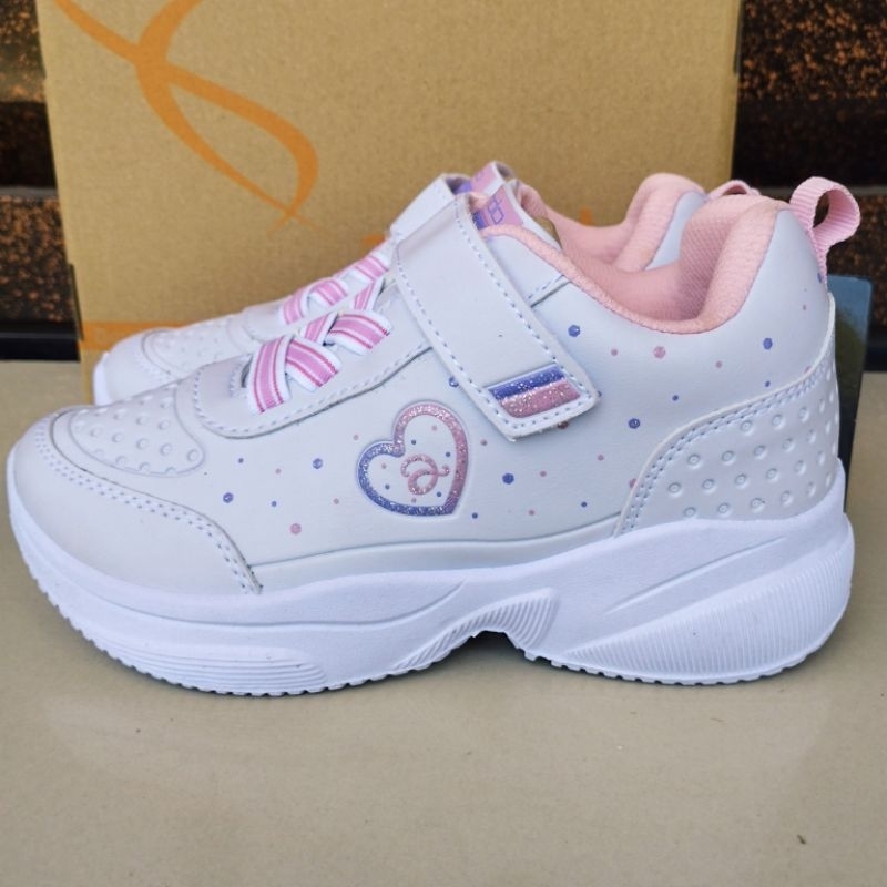 Jual Sepatu Ando Original Febe Velcro Perekat Putih Merah Muda White ...