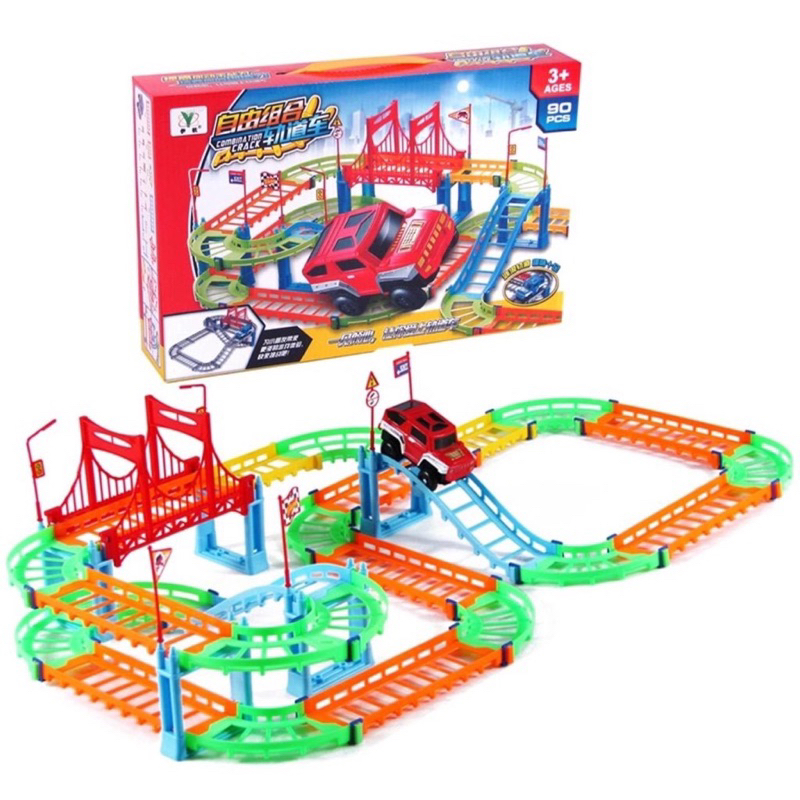 Jual Mainan Anak Mobil Track Rail Jalur Kereta Otomatis City Car Track ...