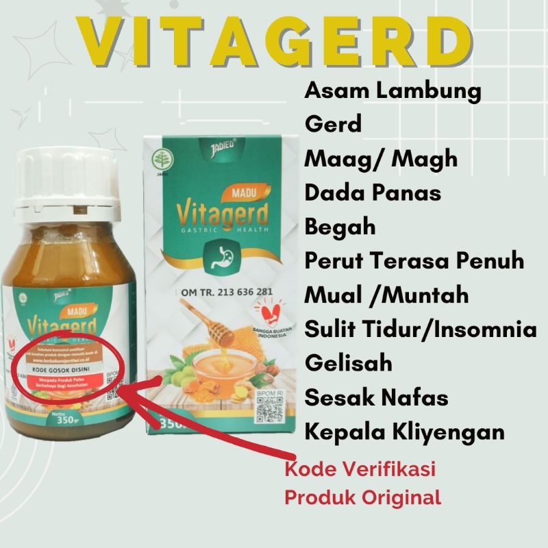 Jual Madu VITAGERD Herbal Obat GERD dan Asam Lambung Original Asli Ori ...