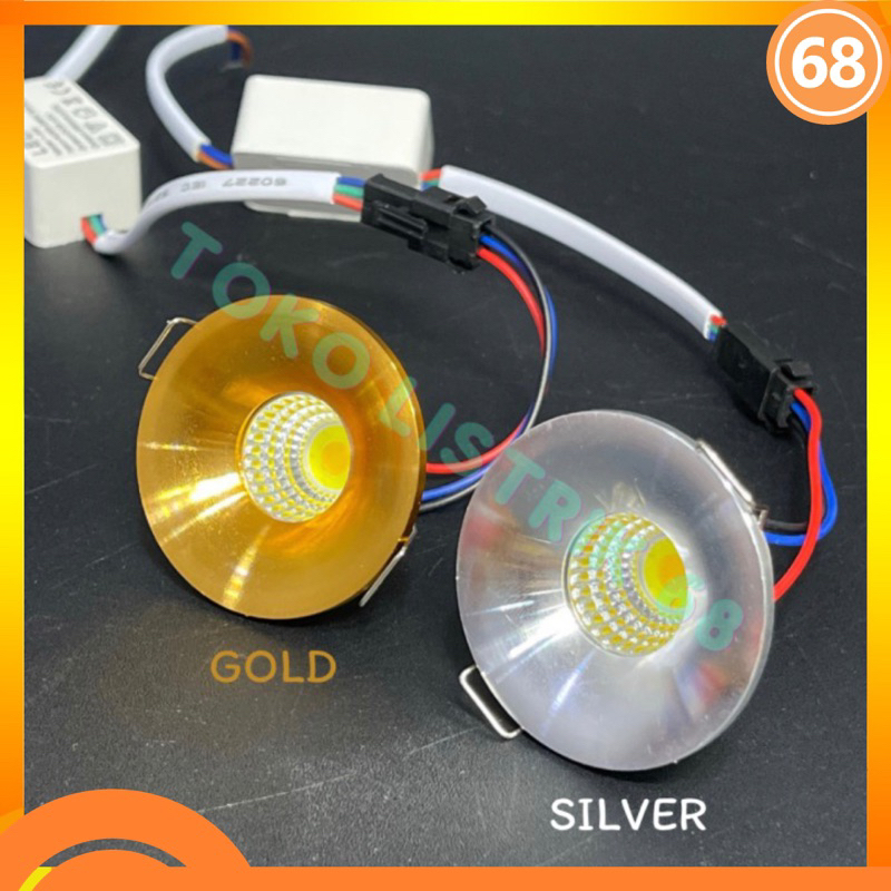 Jual Lampu Downlight Mini LED COB 3 Watt Spotlight 3 Warna / Tri-Colour | Shopee Indonesia