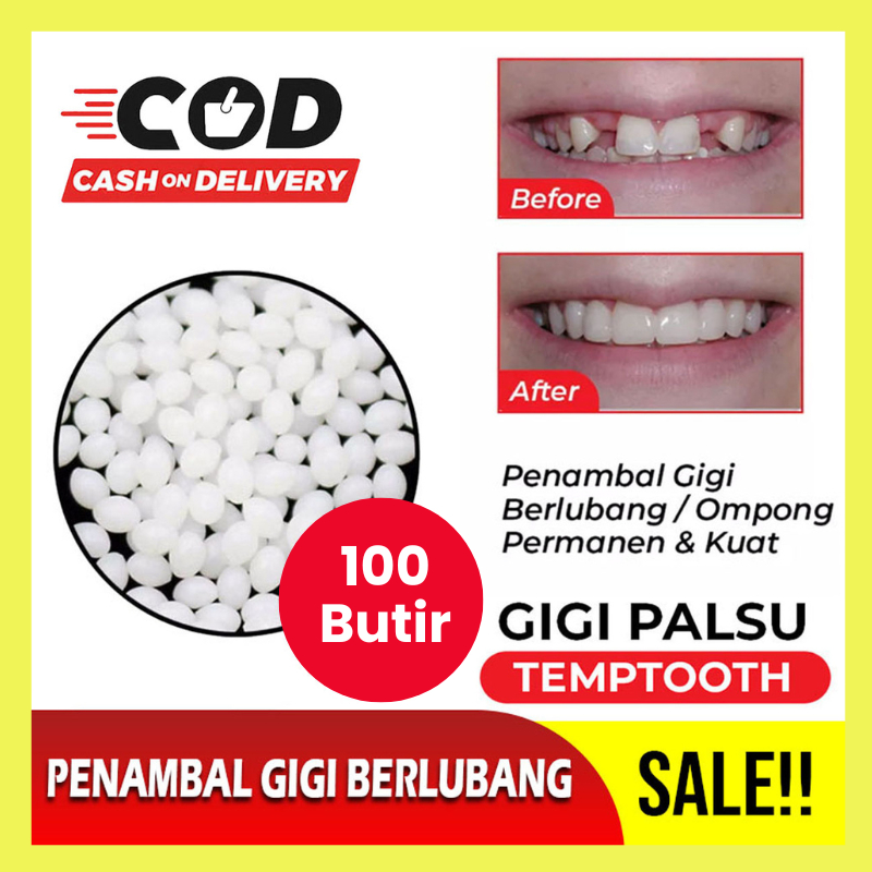 Jual 100 Butir Temptooth Gigi Palsu Permanen / Lepasan Penambal Gigi ...