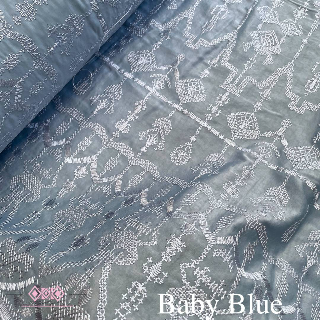 Jual Kain Santorini Silk Full Metallic BORDIR Premium Satin Crinkle ...