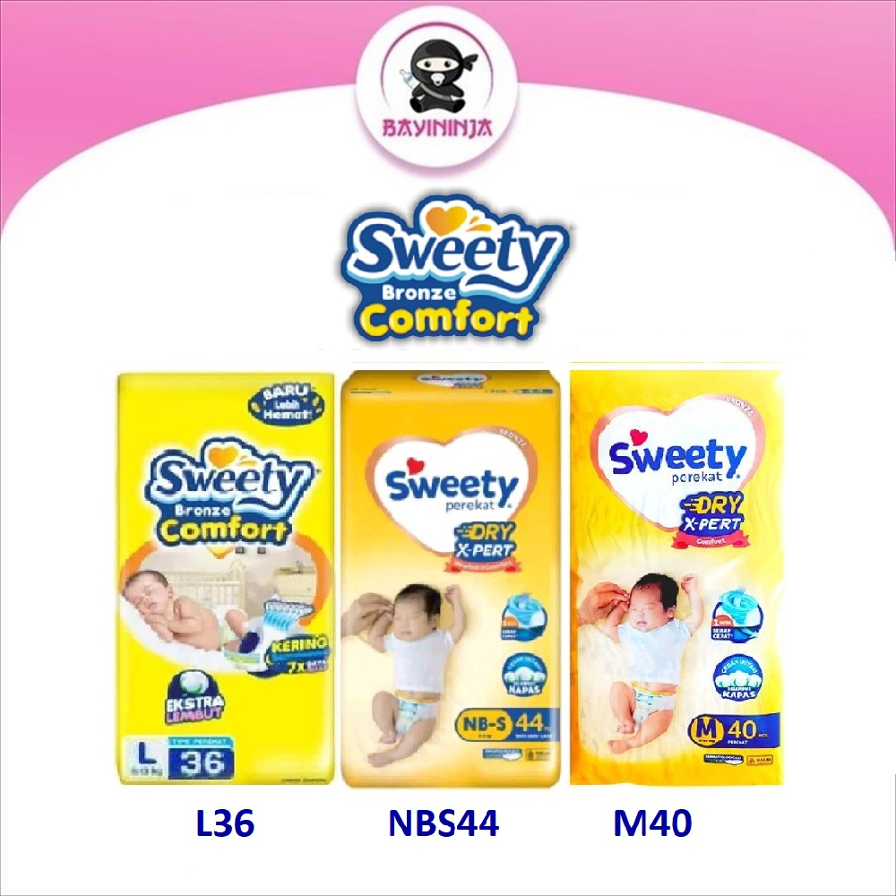 Jual Sweety Bronze Comfort Popok Bayi Perekat Big Pack NBS44 M40 L36 ...