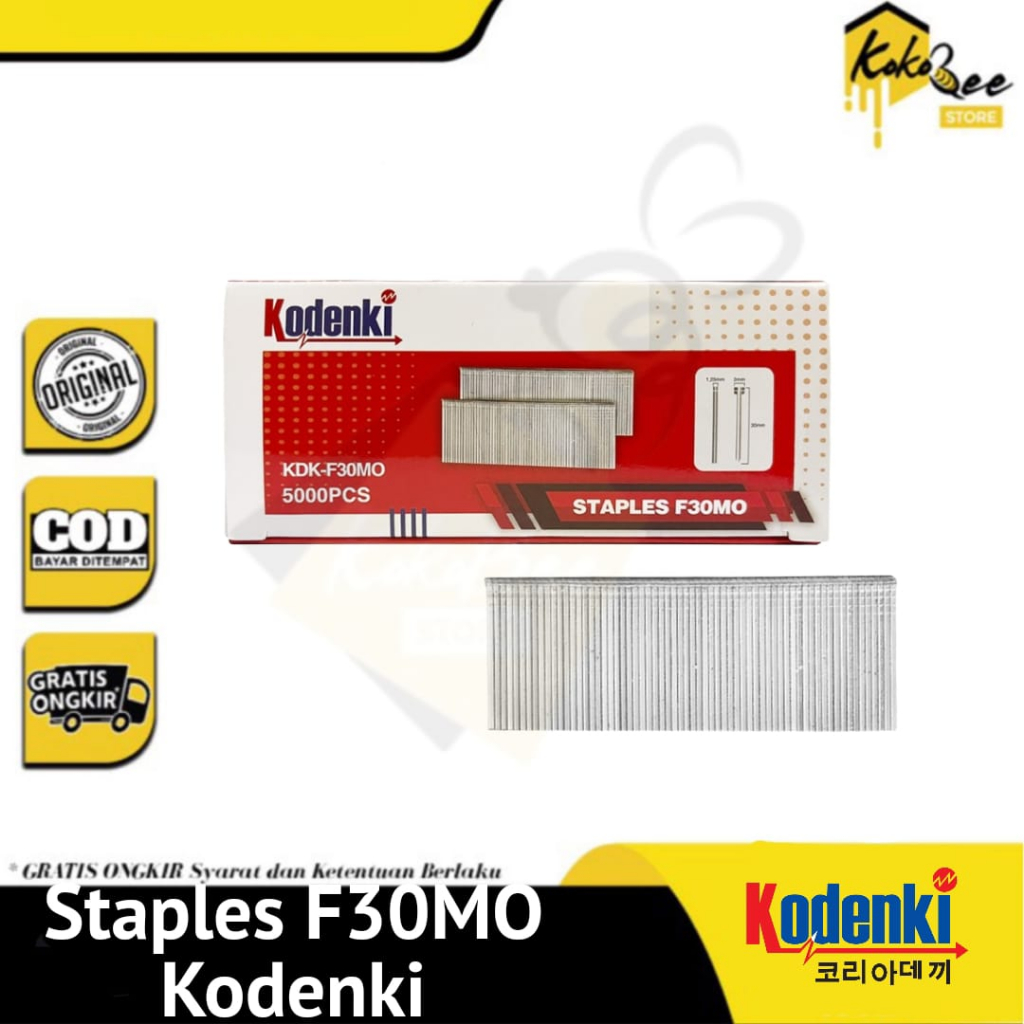 Jual Air nailer paku tembak isi staples F30 kodenki stapler gun refiil ...