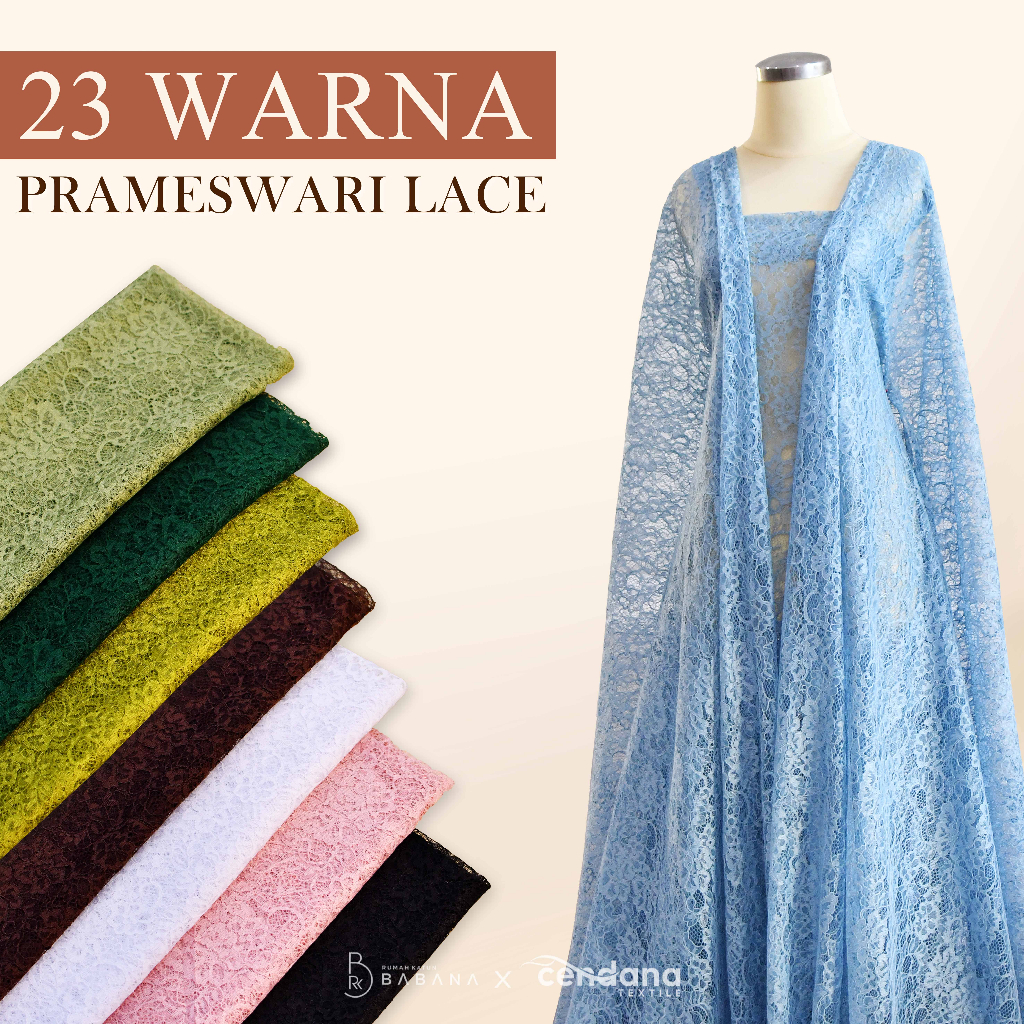 Jual Bahan Kain Kebaya Dress Brukat Lace Halus Premium Warna Prameswari ...