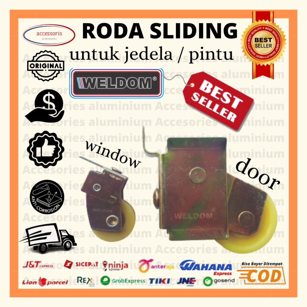 Jual Roda Sliding Door Window BESAR/ KECIL Pintu Jendela Geser - WELDOM ...