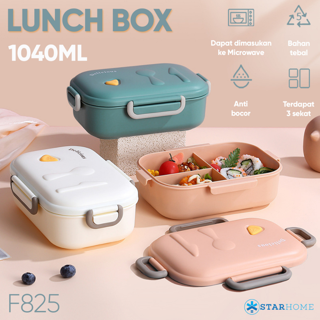 Jual Kotak Makan Bento Tas Bekal Lunch Box Anti Tumpah Kotak Bekal Kantor Sekolah F825 | Shopee ...