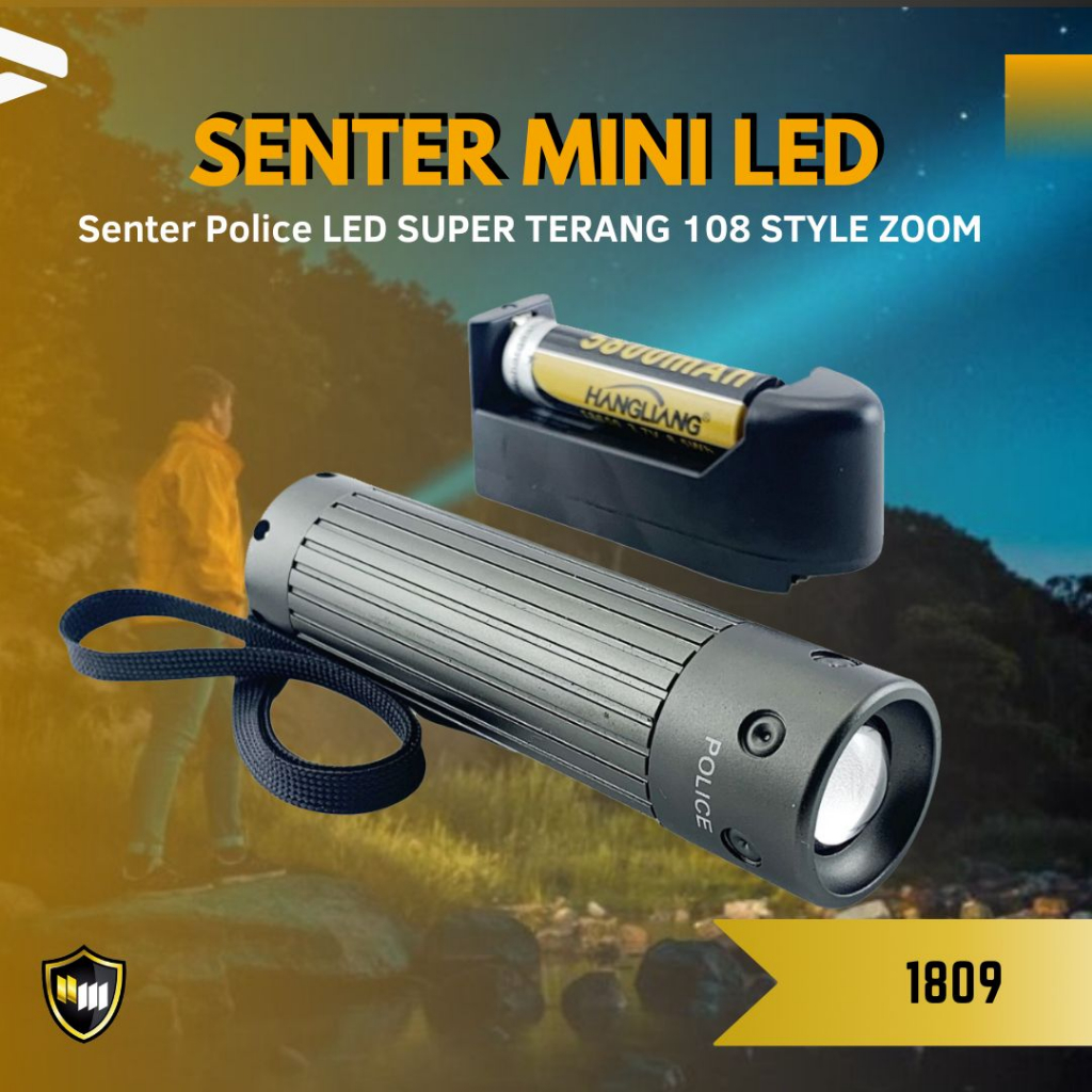 Jual SENTER POLICE 108 SWAT PAKET LENGKAP CREE LED MODE KEDIP ZOOM ...