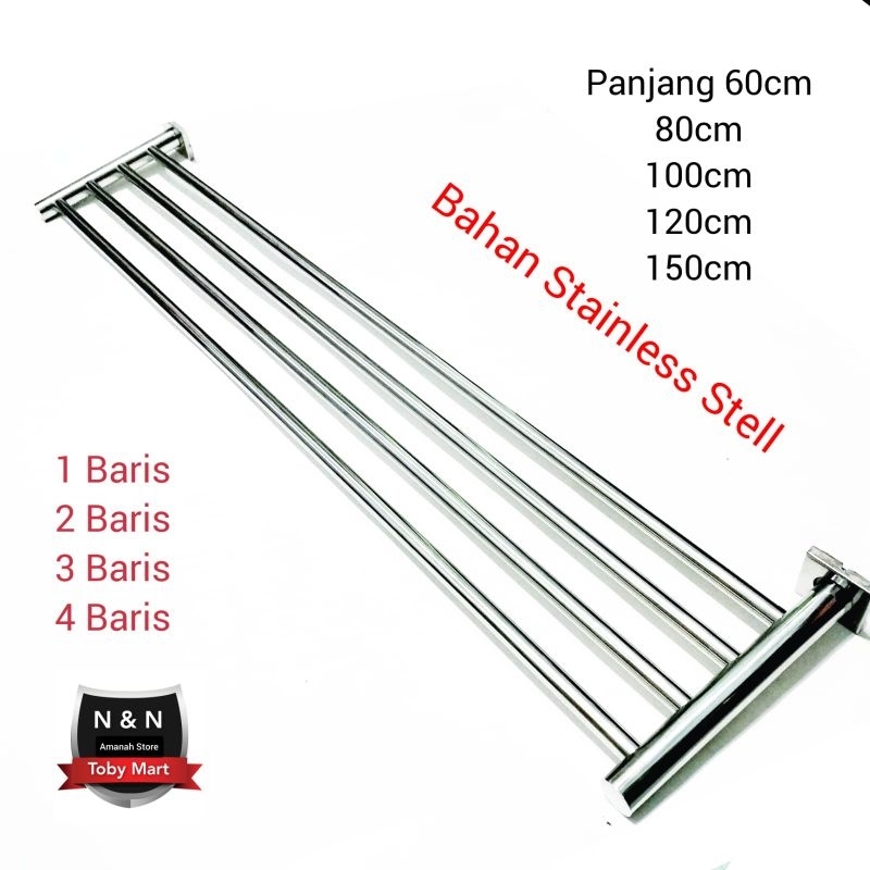Jual JEMURAN BAJU Ready 120cm 80cm 100cm / Gantungan handuk stenlis anti karat - Jemuran Pakaian ...