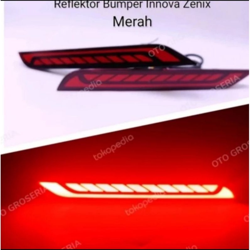 Jual lampu reflektor bumper belakang toyota innova zenix/lampu ...