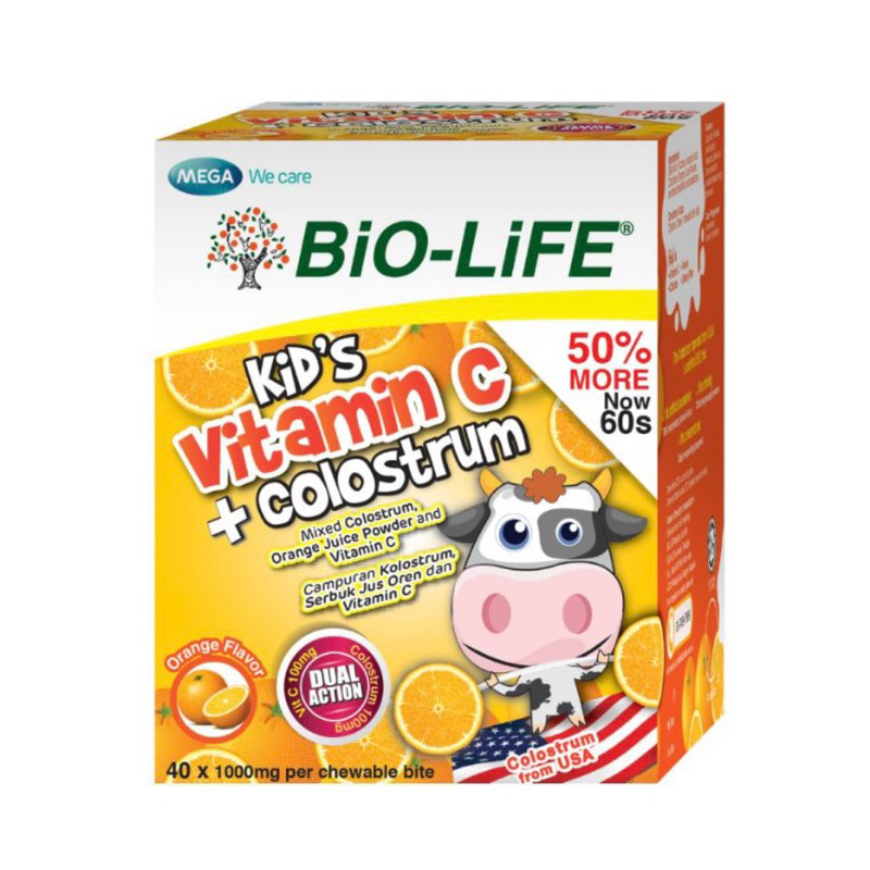 Jual Biolife Kids Vitamin C+ Colostrum Orange 60’s | Shopee Indonesia