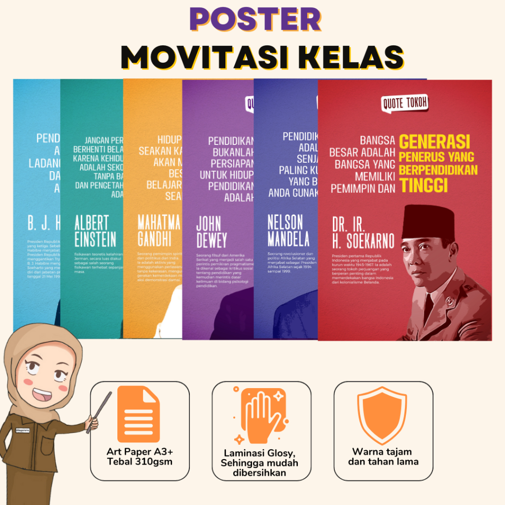 Jual Bu Guru Ria - Poster Motivasi Kelas Agar Membuat Peserta Didik ...