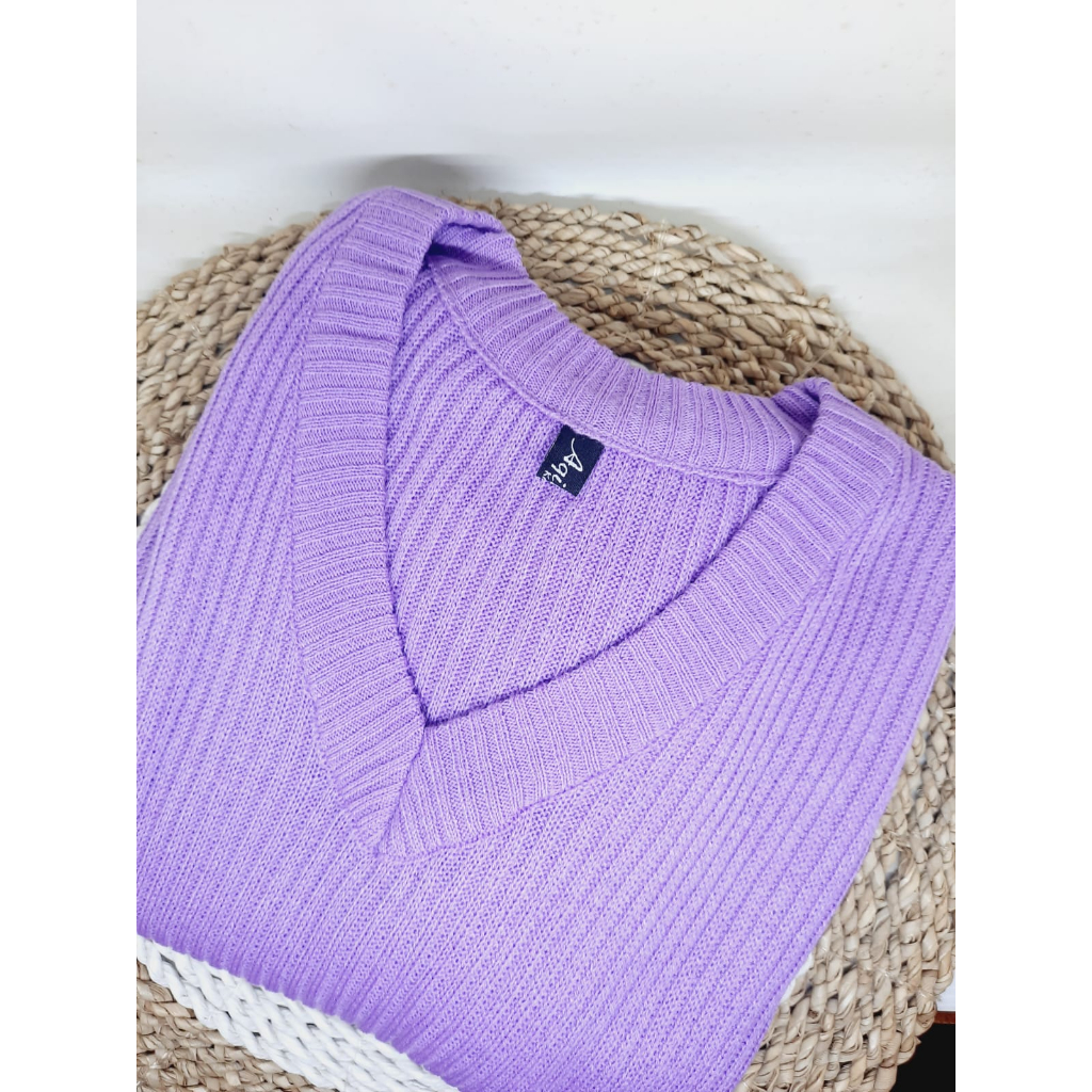 Jual Vest Rajut Salur Kerah V Panjang / Rompi Rajut Premium /Vest Rajut ...
