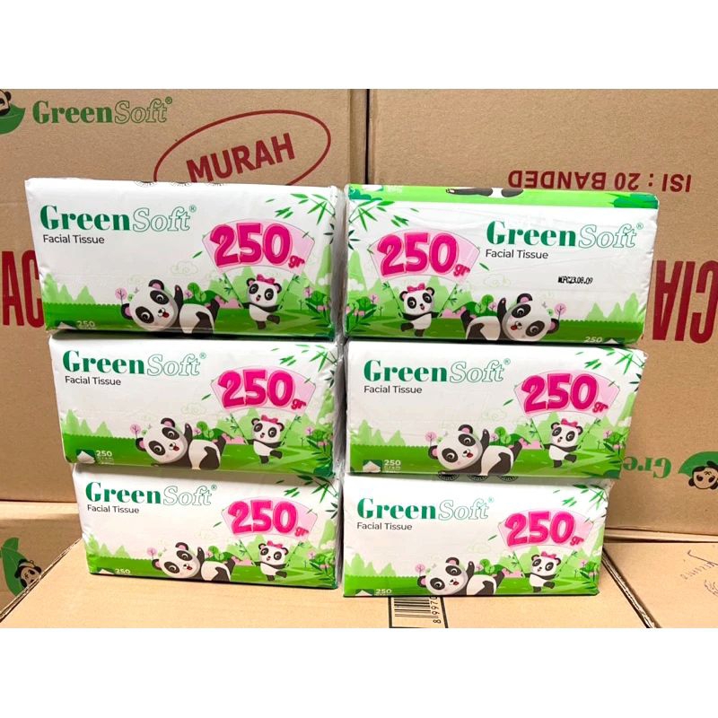 Jual Tissue Wajah Green Soft 250 Sheet / Tissu Facial 250 sheet / Tissu ...