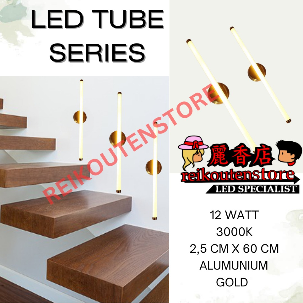 Jual Lampu Dinding LED Minimalis 60cm 12W Gold Tube Nordic Wall Lamp Tangga Lampu hias Mewah ...