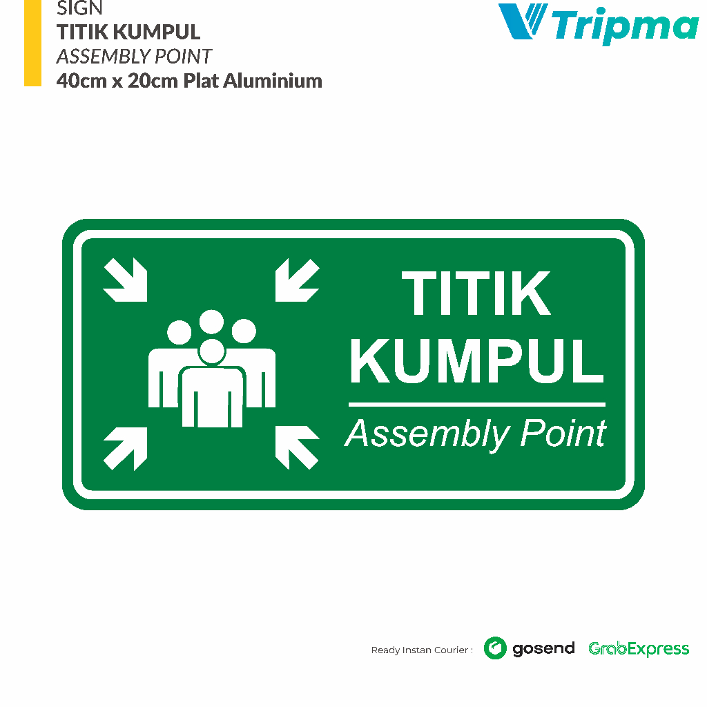 Jual Rambu Assembly Point Titik Kumpul 20cm x 40cm Plat Alumunium ...