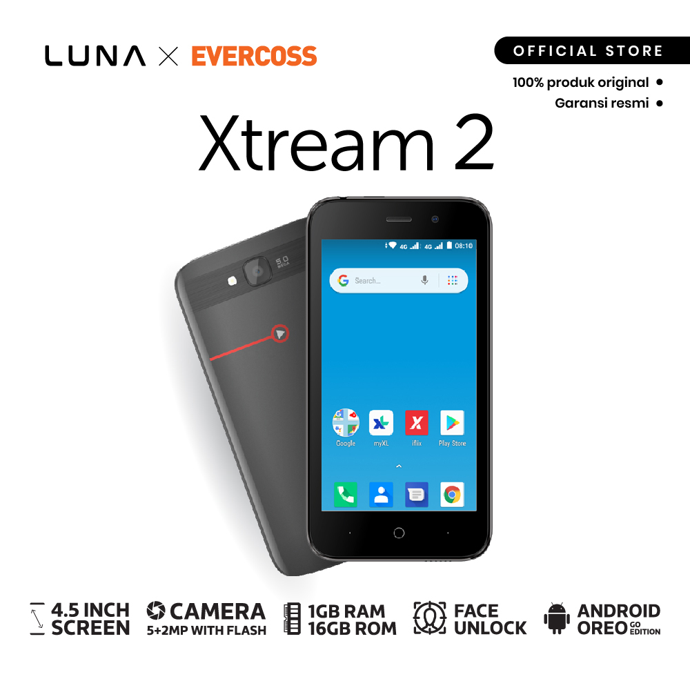 Jual LUNA X Evercoss Xtream 2 S45B ANDROID 4G support WA dan Hotspot ...