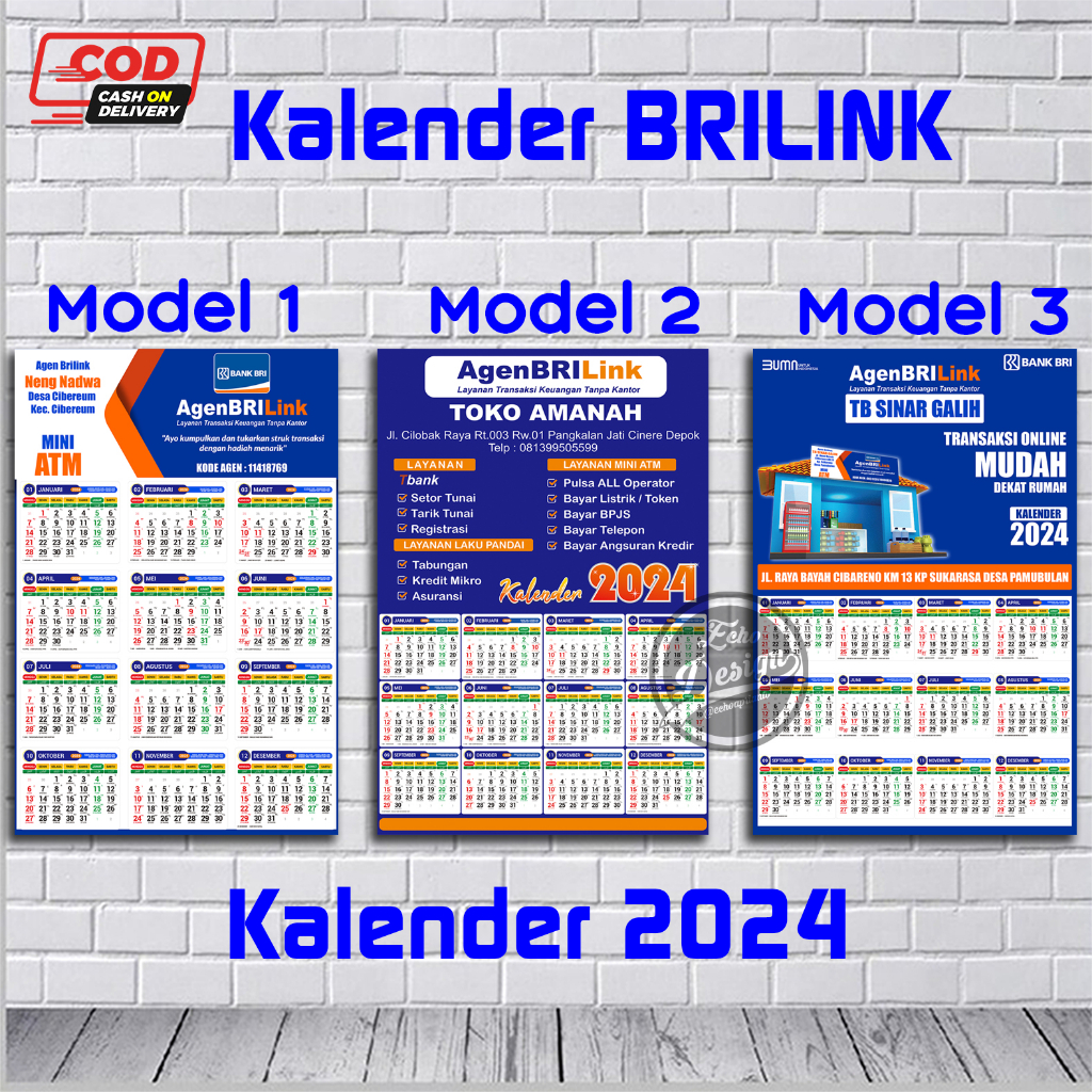 Jual Kalender Agen Brilink 2025 Custom Tanpa Minimal | Kalender Custom ...