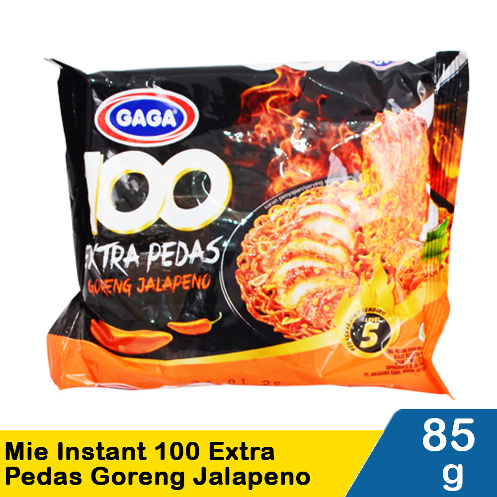 Jual Mie Gaga jalapeno goreng 100 Extra Pedas level 5 Mie instan goreng ...