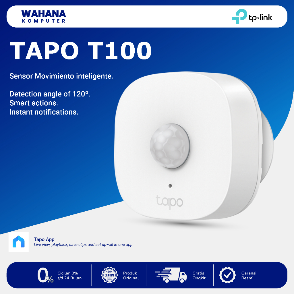 Jual Tp-Link Tapo T100 Smart Motion Sensor Smart Plug Voice control T ...