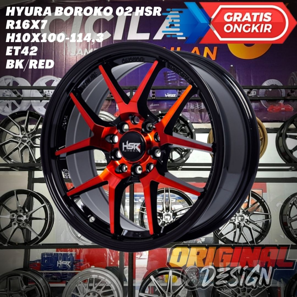 Jual Velg Mobil Ring 16 HSR HYURA BOROKO 02 R16 LEBAR 7 LOBANG 5 ET42 ...