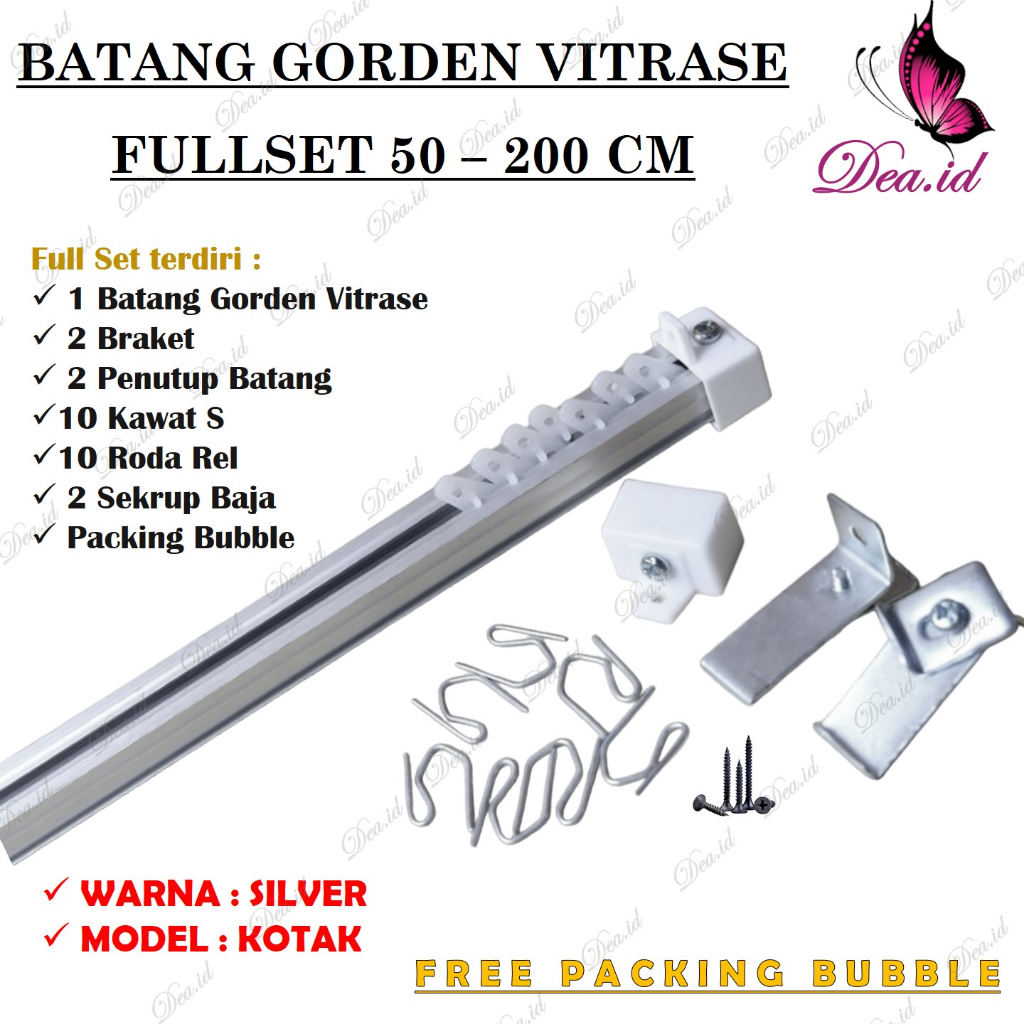 Jual [DEABODYCARE] [VITRASE KOTAK] BATANG GORDEN VITRASE ALUMINIUM FULL ...
