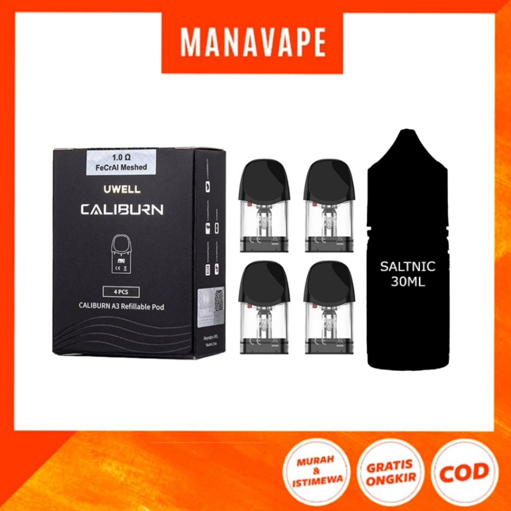 Jual Cartridge Uwell Caliburn A3 + Liquid Salt 30ml | Shopee Indonesia