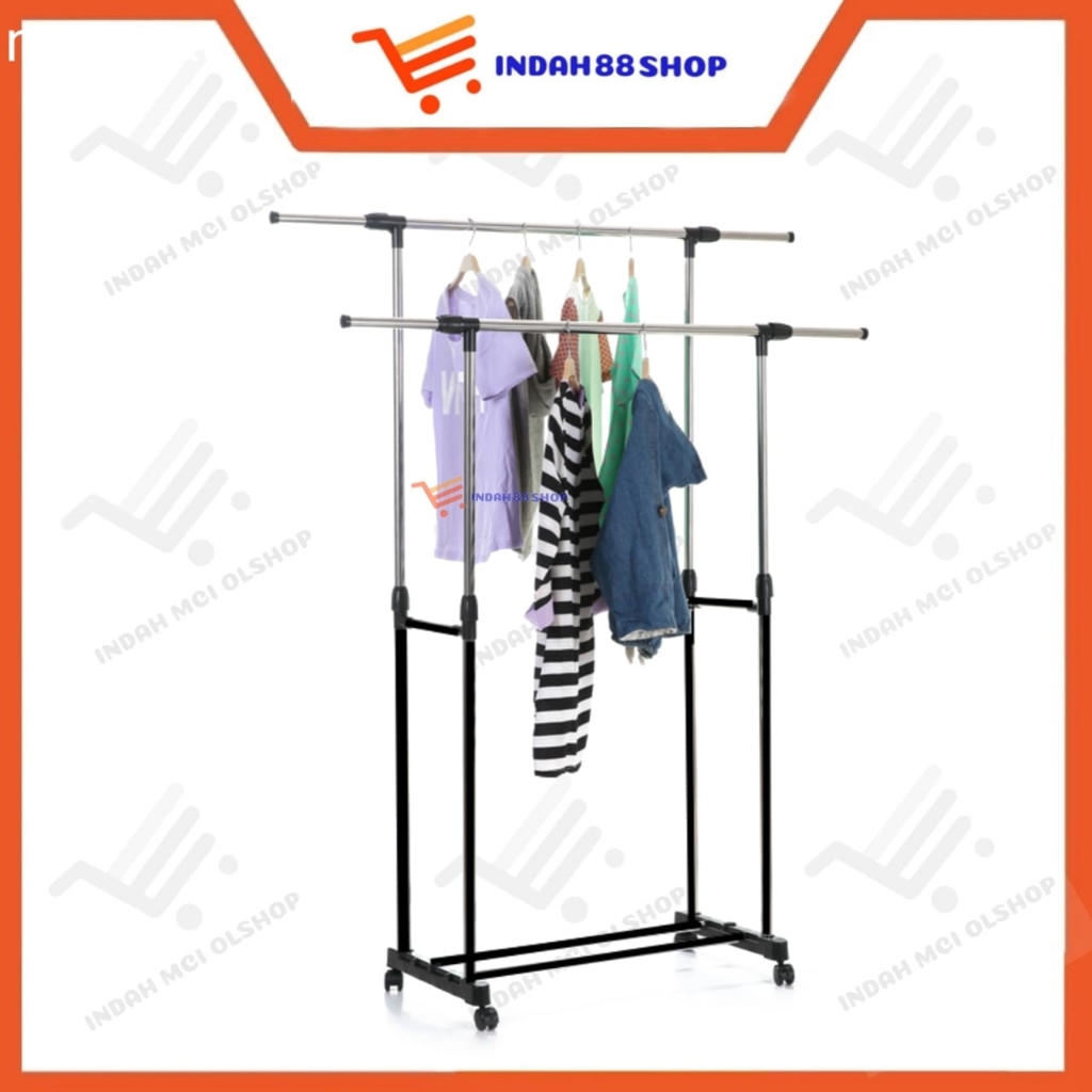 Jual STAND HANGER GANTUNGAN BAJU STAINLESS / STAND HANGER SERBAGUNA ...