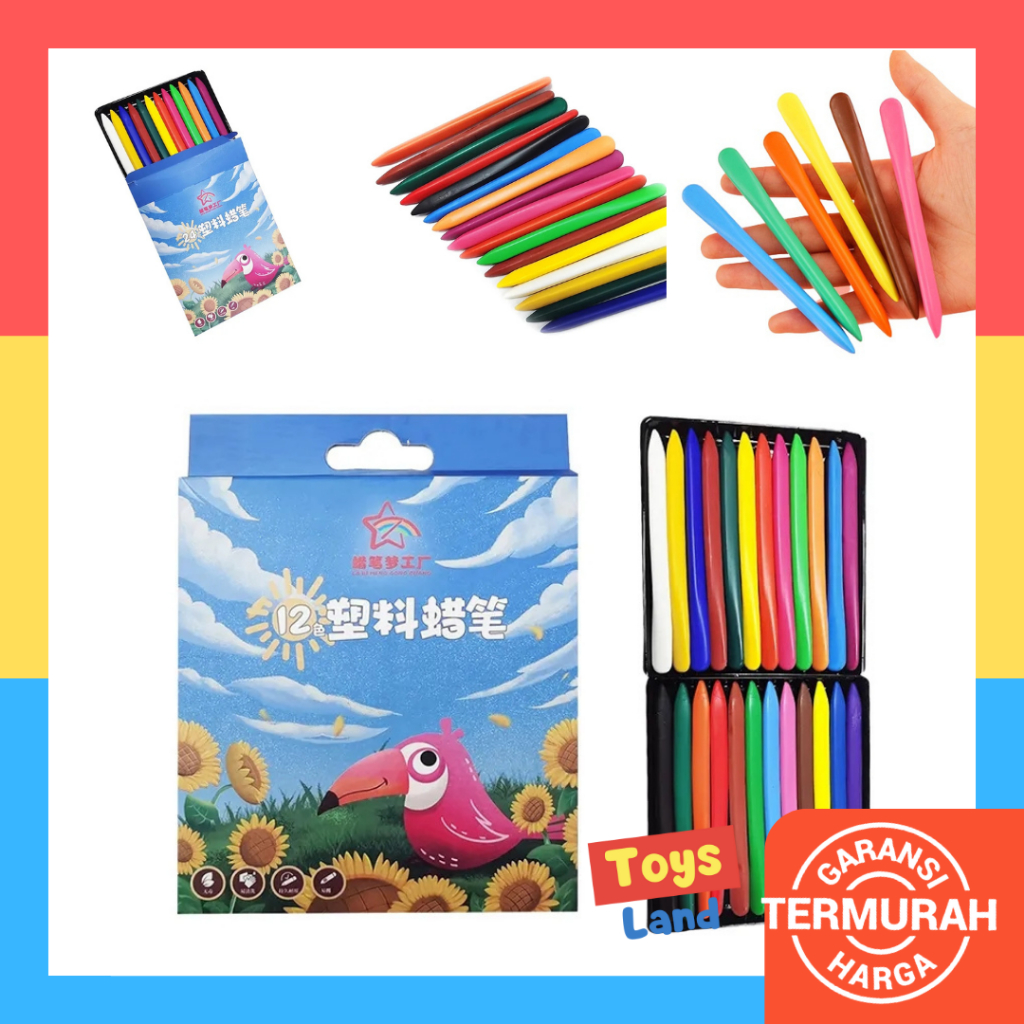 Jual Crayon Anak Hands Clean Crayon Triangular Krayon Anti Kotor Dan ...