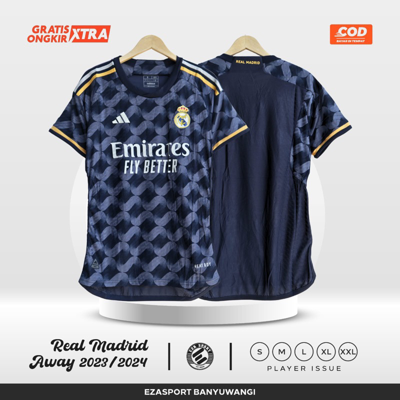Jual JERSEY MADRID AWAY OFFICIAL 2024 PLAYER ISSUE IMPOR | Shopee Indonesia