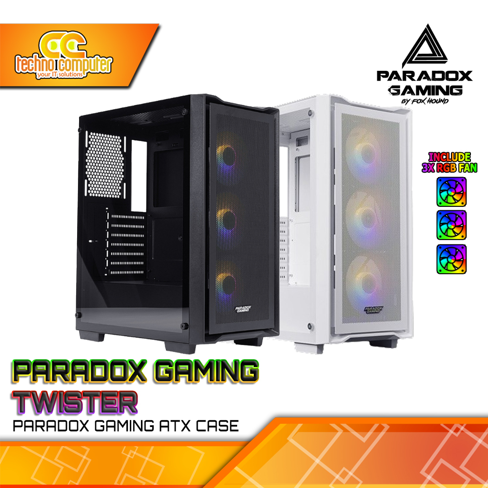 Jual CASING PARADOX GAMING TWISTER - Mid Tower ATX Case Tempered Glass ...