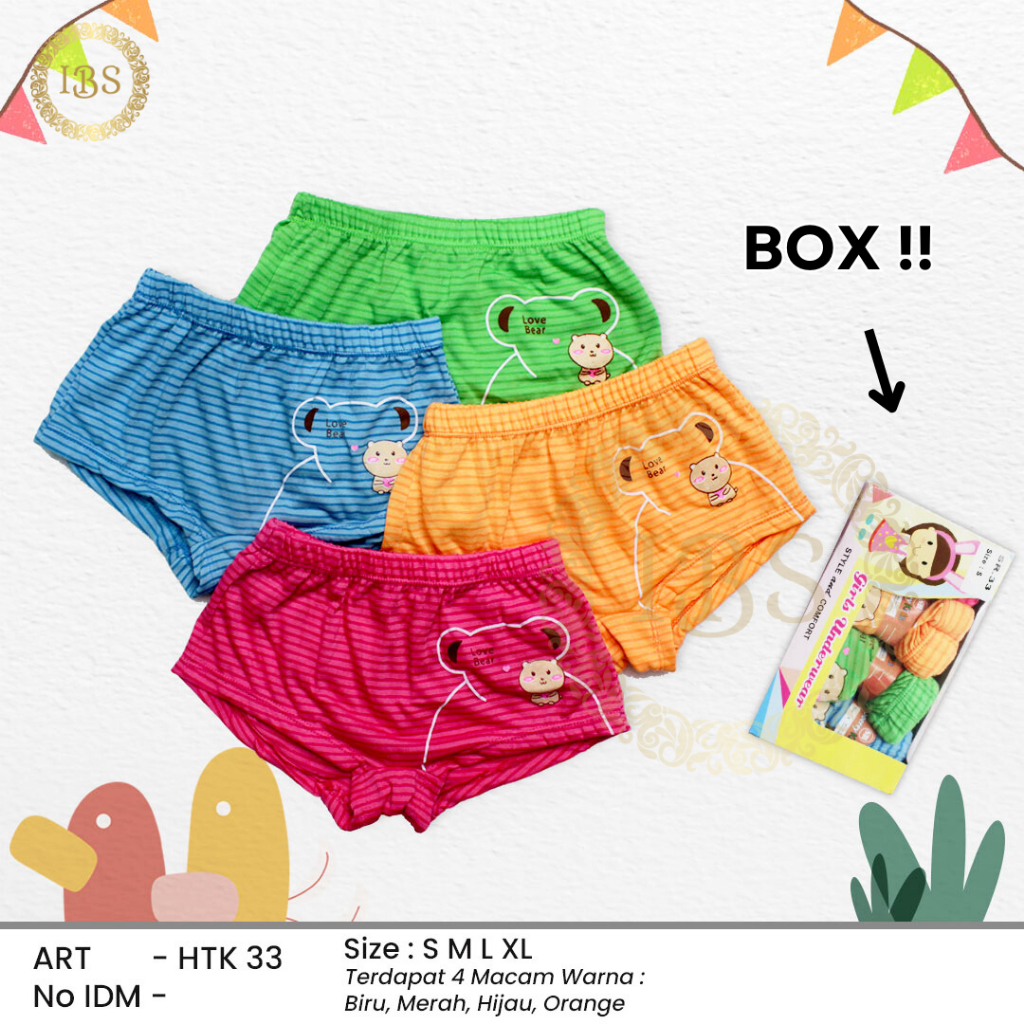 Jual (4Pcs) BOX CELANA DALAM ANAK CEWE/GIRLS LUCU KARTUN CD SR-33 CD ...