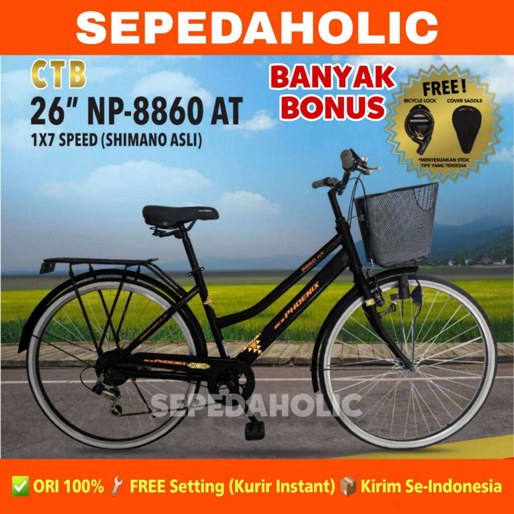 Jual Sepeda Keranjang Dewasa PHOENIX NP 8860 AT Ukuran 26 Inch 7 Speed ...