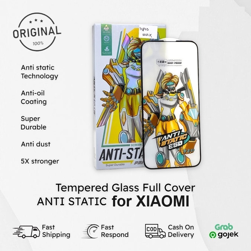 Jual PREMIUM ANTI STATIC Tempered Glass Full Cover XIAOMI REDMI 14C A3 12 13C 12C 10C 9a 9C 9 ...