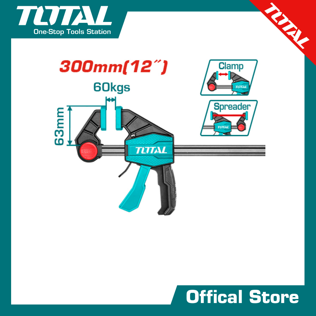 Jual Penjepit kayu/clamp F Quick bar clamp TOTAL THT1340602 63x300mm ...