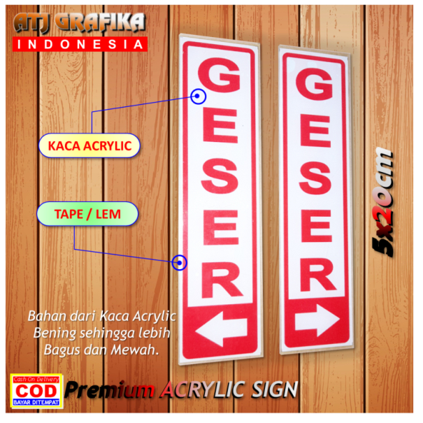 Jual Premium Acrylic geser kiri kanan label sign pintu rumah toko ...