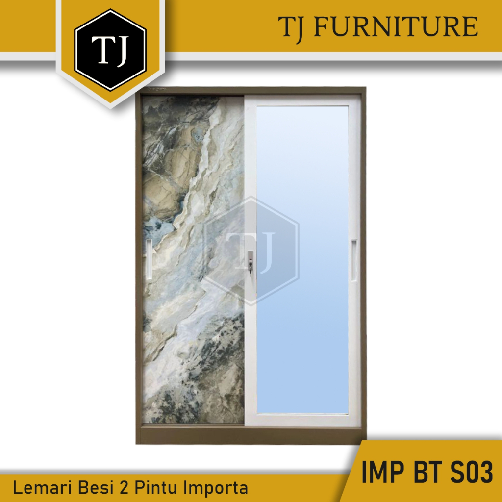 Jual Importa Lemari Pakaian Besi Lemari Baju Minimalis 2 Pintu Sliding IMP BT S03 | Shopee Indonesia
