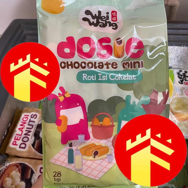 Jual WEIWANG DOSIE MINI COKLAT 28 PCS WEI WANG ROTI ISI COKLAT MINI 28 ...
