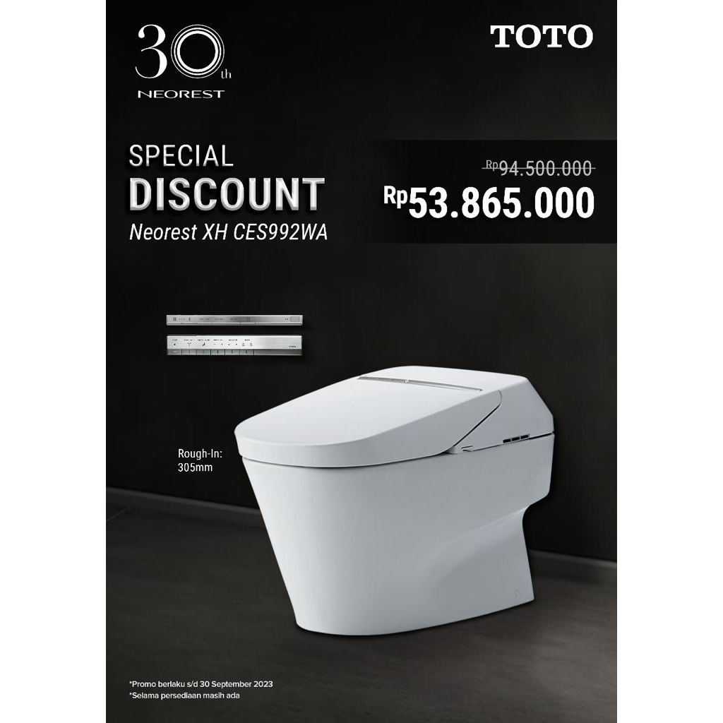 Jual PROMO Smart Closet TOTO Neorest CES992WA / Closet Sensor TOTO ...