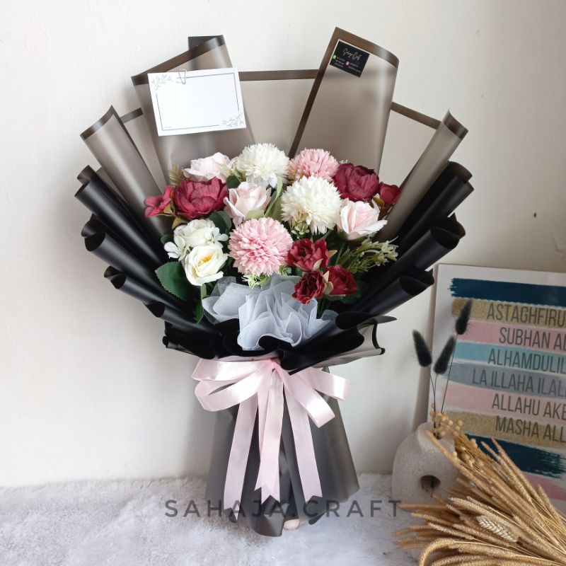 Jual Buket Bunga CAMELLIA / buket bunga artificial / buket bunga cantik ...