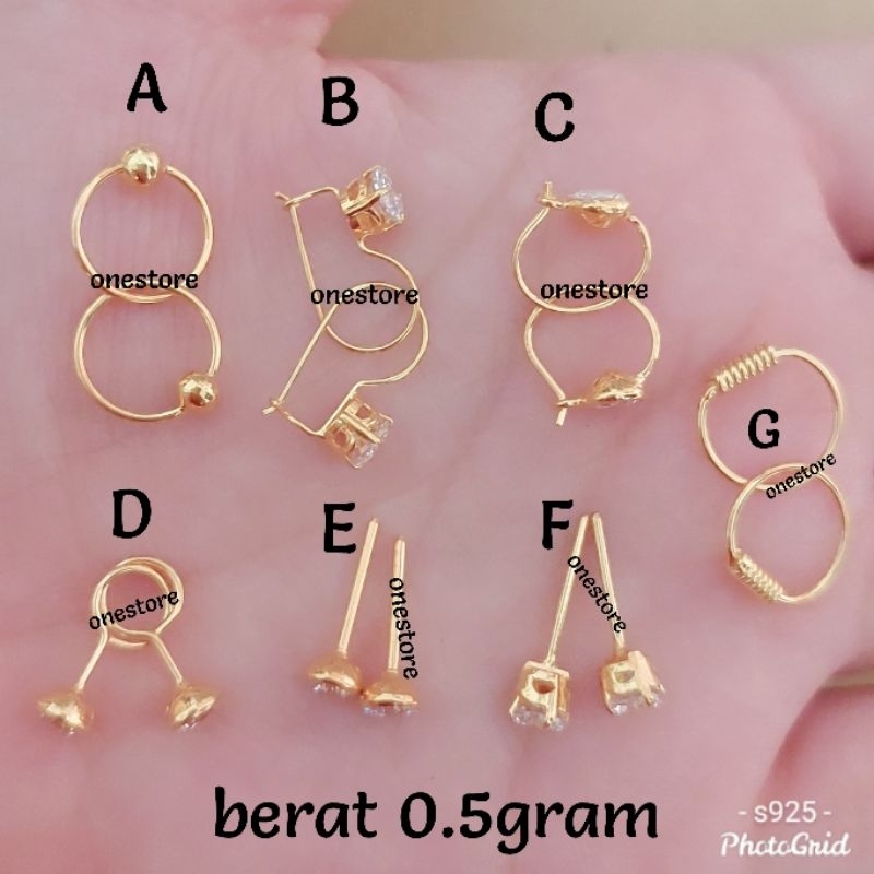Jual ANTING PERAK BAYI /ANAk SILVER 925 LAPIS MAS PUTIH, ANTING TOGE, ANTING DESI, ANTING MATA ...